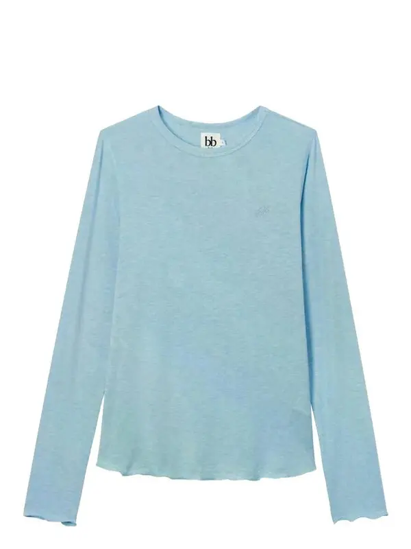 B+AB B Logo Embroidered Long Sleeve T-shirt - Blue