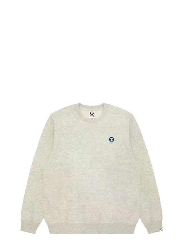 AAPE BY *A BATHING APE Logo Print Crew Neck Sweatshirt - Grey