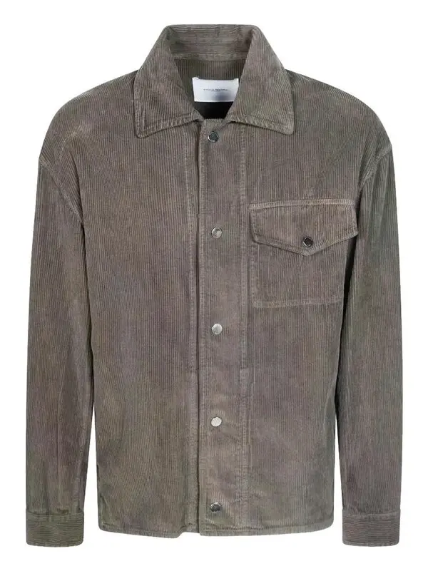 PAOLO PECORA Corduroy Chest-pocket Jacket - Brown