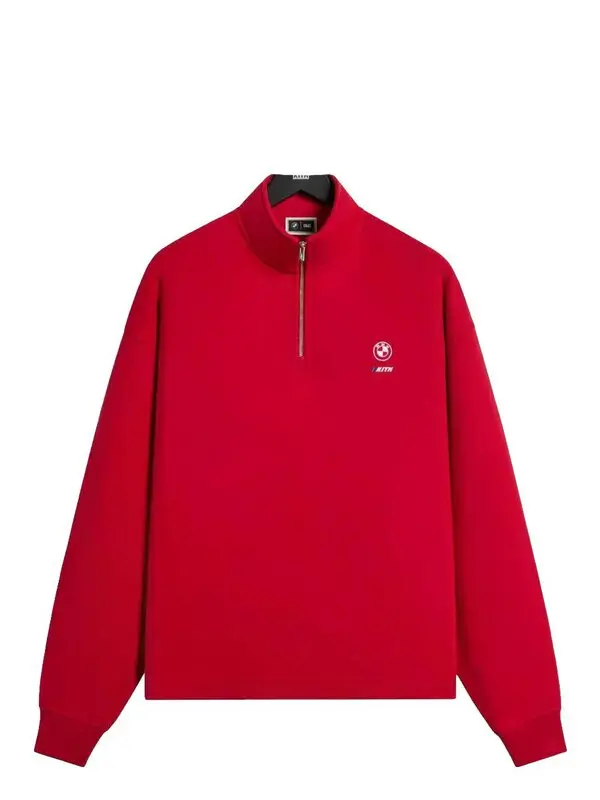 Kith Bmw Nelson Quarter-zip Sweater - Red