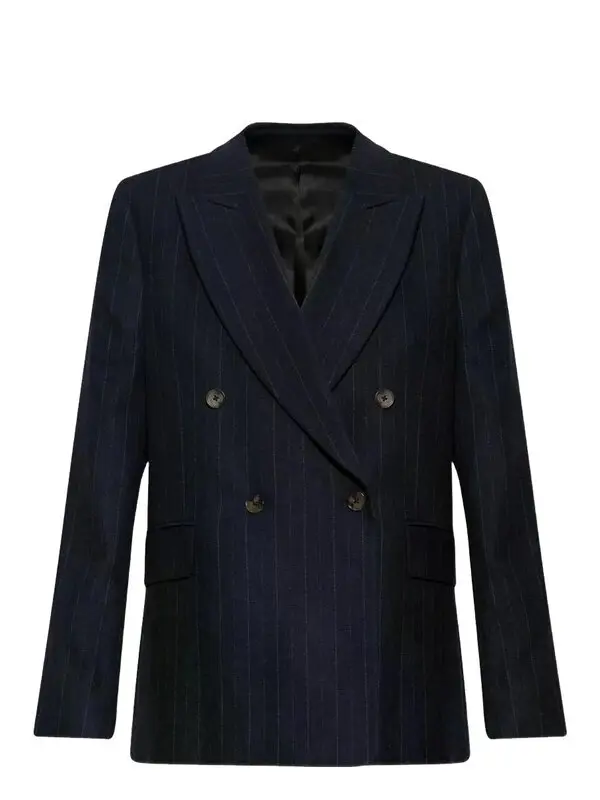 Paul Smith Double-breasted Pinstripe Blazer - Blue