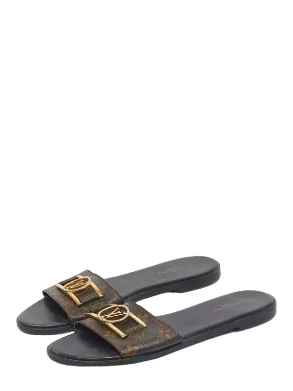 LOUIS VUITTON Lock It Flat Sandals - Brown