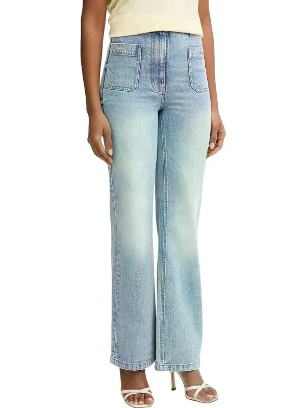 MORGAN Bow-embellished Patch-pocket Jeans - Blue