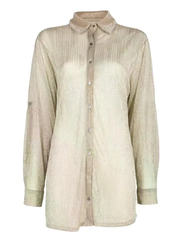 PALMACEA Nuna Metallic-thread Shirt - Gold