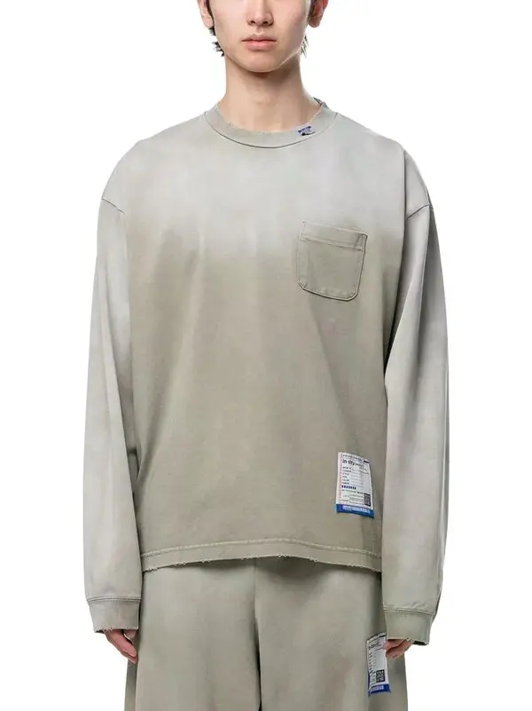 Mihara Yasuhiro Sun Faded Like Distressed Long Sleeve T-shirt - Neutrals