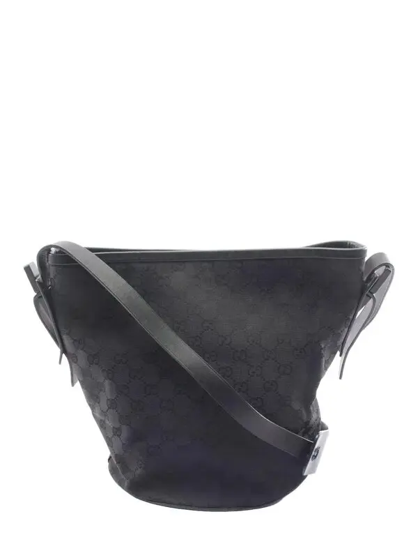 Gucci Gg Canvas Shoulder Bag - Black