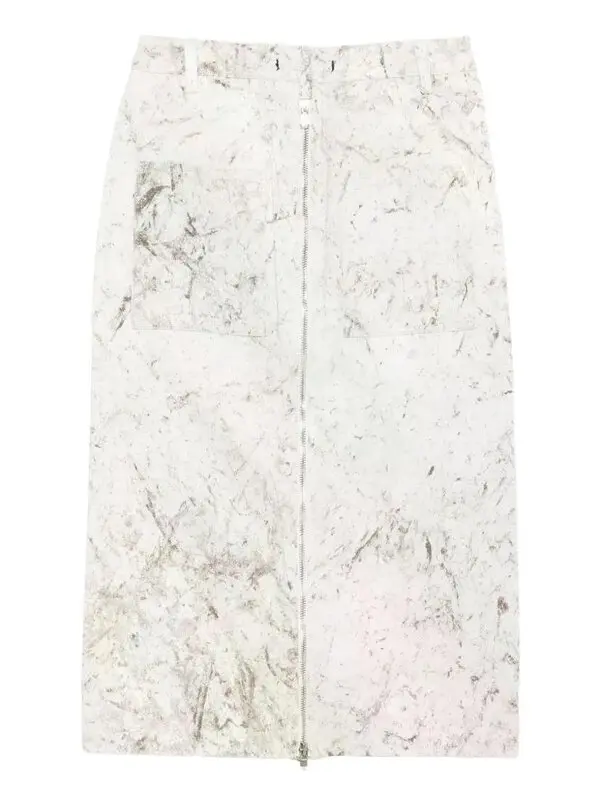 Tibi Calcimin Denim Zip-up Skirt - Neutrals