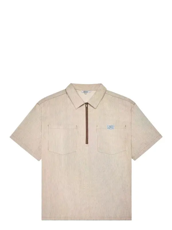 MALBON The Hickory Stripe-print Shirt - Neutrals