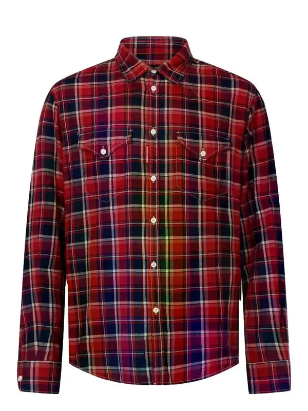 Dsquared2 Classic-check Western Canadian Shirt - Red