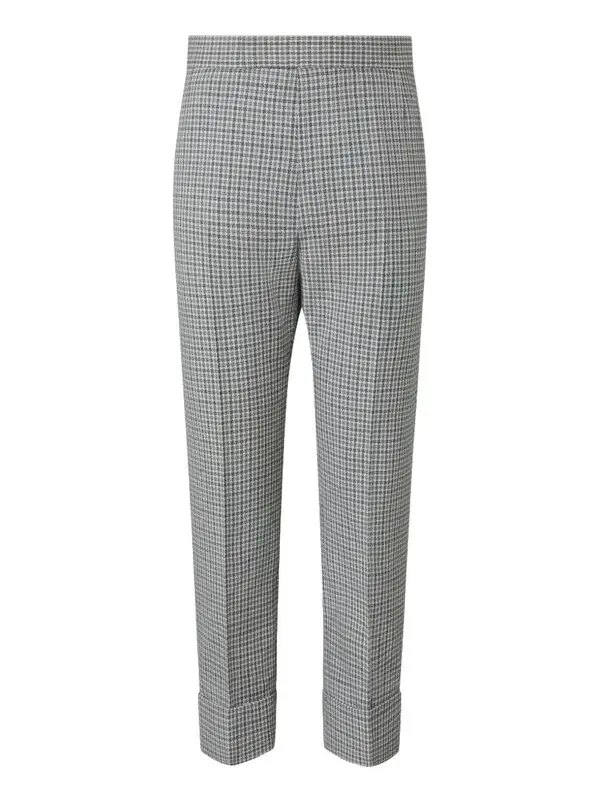 Thom Browne Wool Pique Gunclub Check Double Needle Stitch Trousers - Grey