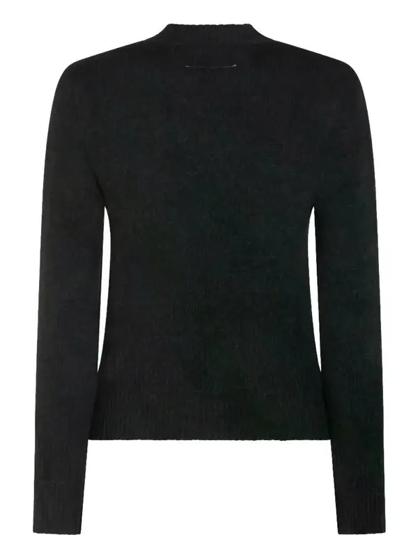 MAISON MARGIELA Logo-embroidered Crew Neck Sweater - Black