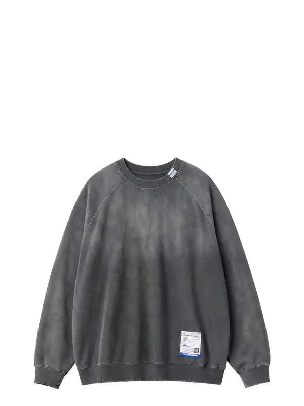 Mihara Yasuhiro Distressed Sun-faded Cotton Sweatshirt - Black