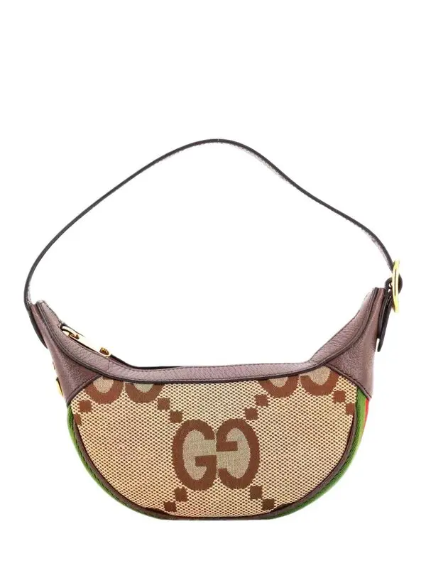 Gucci Ophidia Jumbo Gg Canvas Mini Hobo Bag - Brown