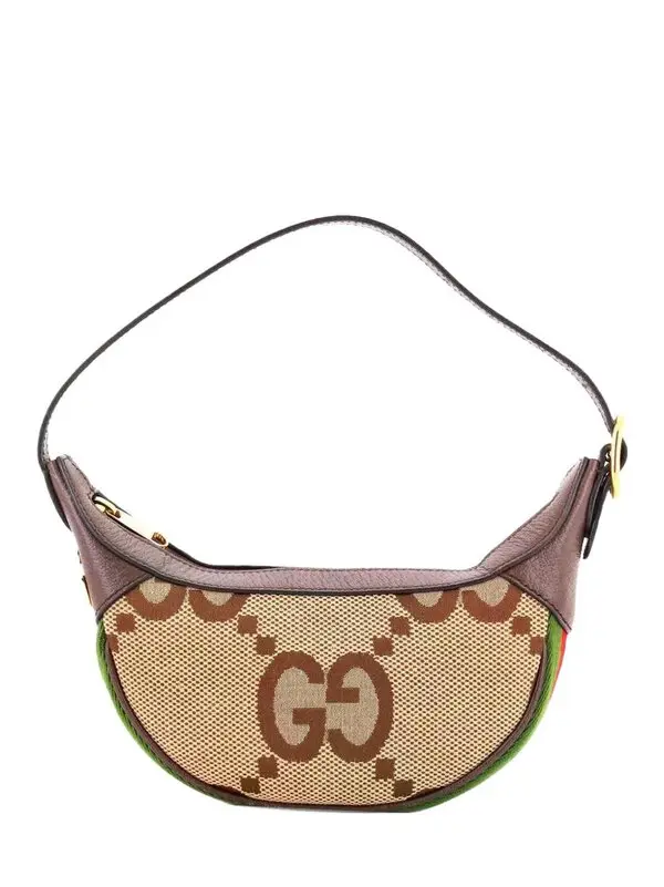 Gucci Ophidia Jumbo Gg Canvas Mini Hobo Bag - Brown