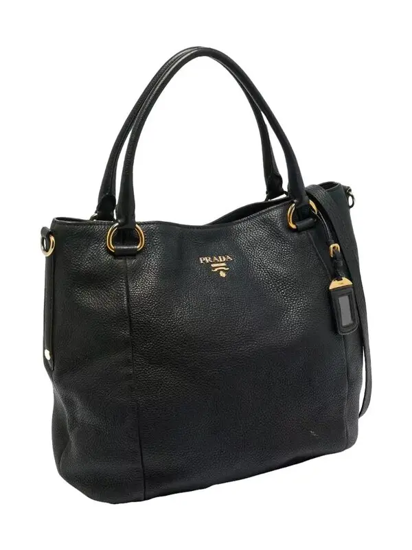 Prada Leather Tote Bag - Black