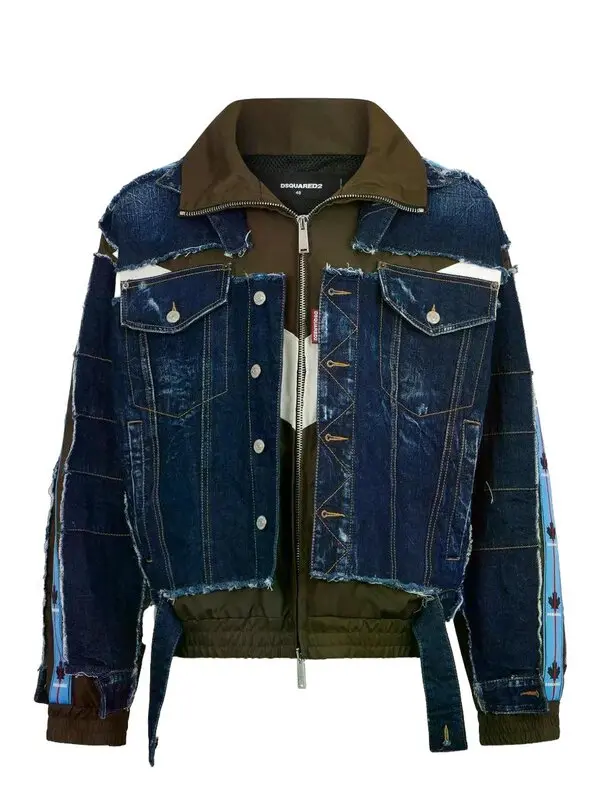 Dsquared2 Aviator Hybrid Zip-up Cotton Track Jacket - Blue