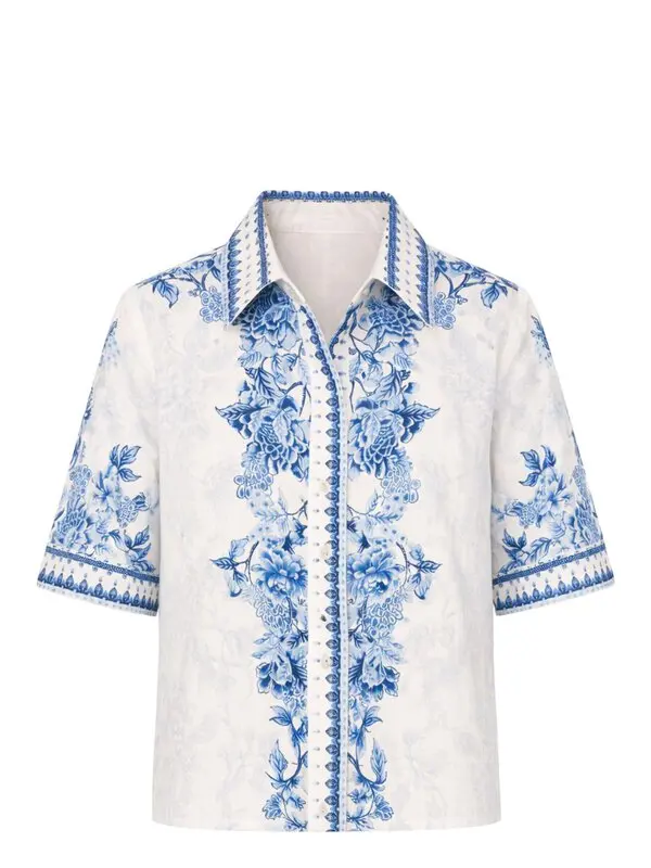 RAISHMA Ethel Shirt With Floral Print - Blue