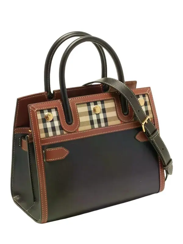 Burberry Check Canvas Tote Bag - Black