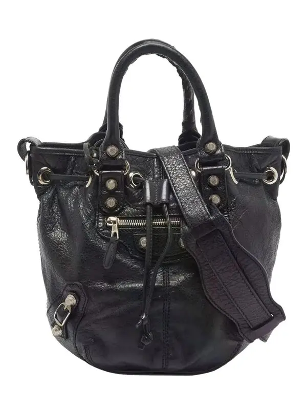 Balenciaga Mini Pompon Bucket Bag - Black