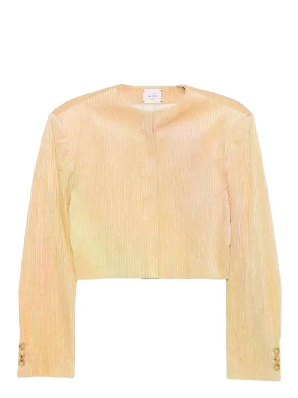 ALYSI Corduroy Cropped Jacket - Neutrals