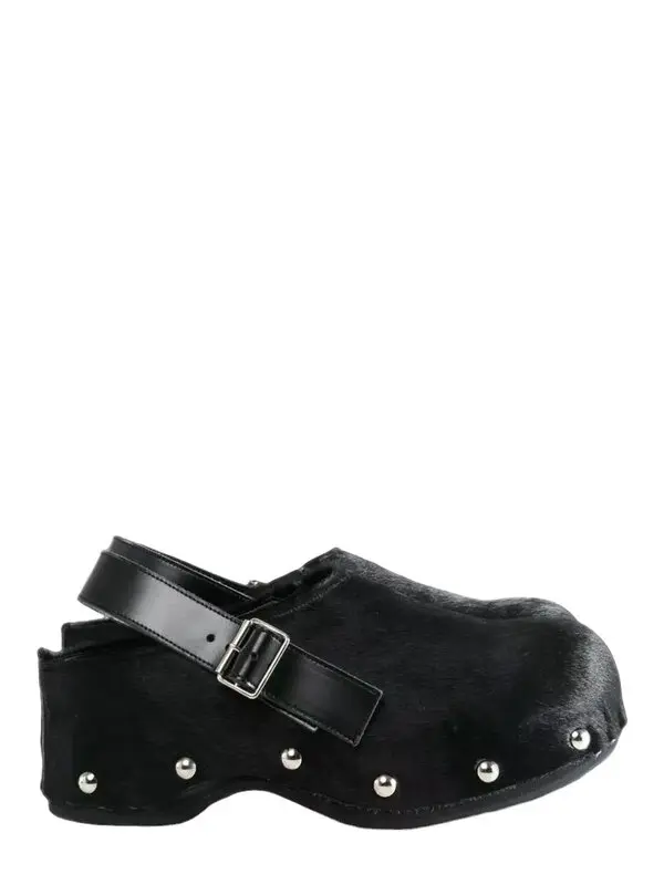 COMME DES GARÇONS TAO Calf-hair Studded Clogs - Black