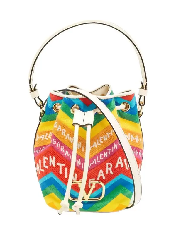 Valentino Garavani 24" Escape Chevron Embroidered Bucket Bag - Multicolour