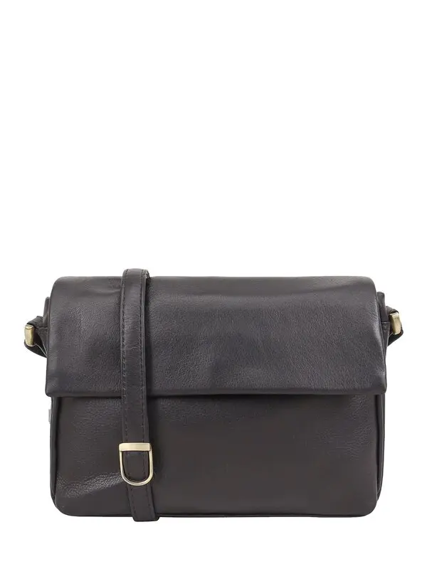 LLOYD BAKER Gulmarg Leather Flap-over Crossbody Bag - Black
