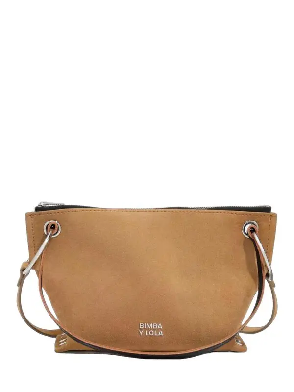 Bimba Y Lola Medium Suede Trapecio Bag - Neutrals