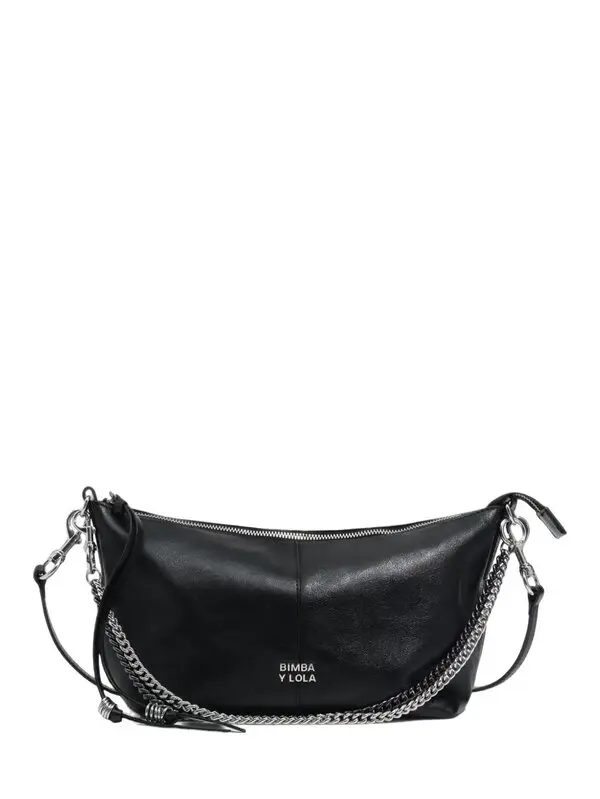 Bimba Y Lola Madrid Leather Shoulder Bag - Black