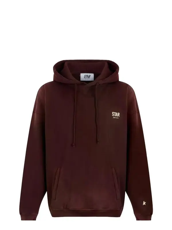 GOLDEN GOOSE Cotton Oversized Hooded Sweatshirt With Logo Detail - Red