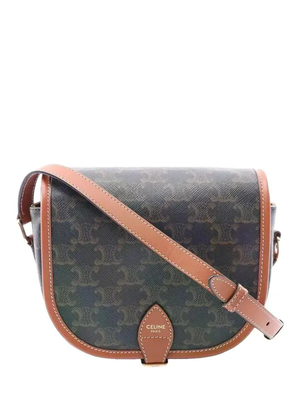 Celine Medium Triomphe Folco Shoulder Bag - Black