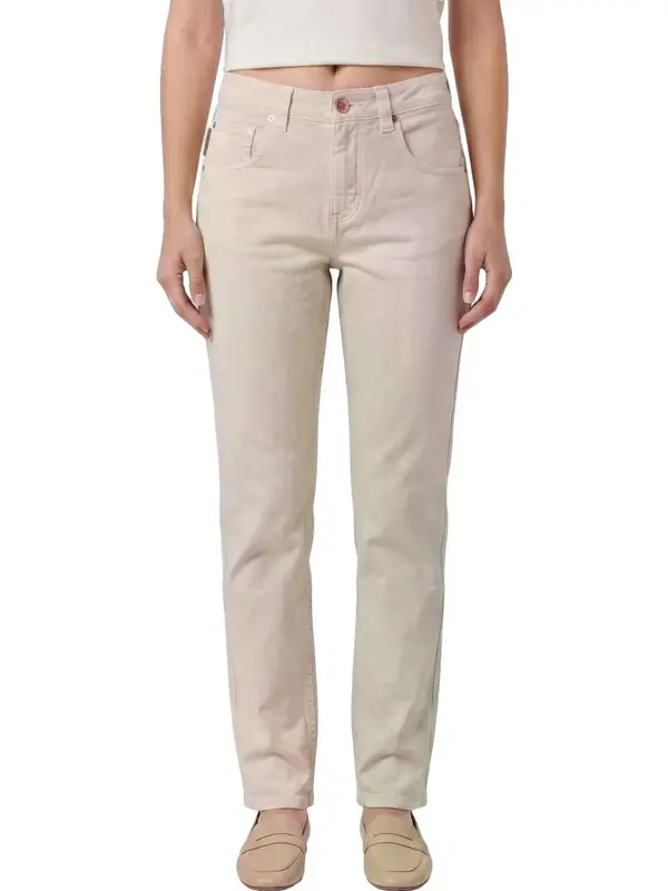 Brunello Cucinelli Monili Chain Embellished Straight Leg Jeans - Neutrals