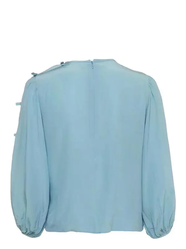 Red Valentino Silk Blouse With Bow Detail - Blue