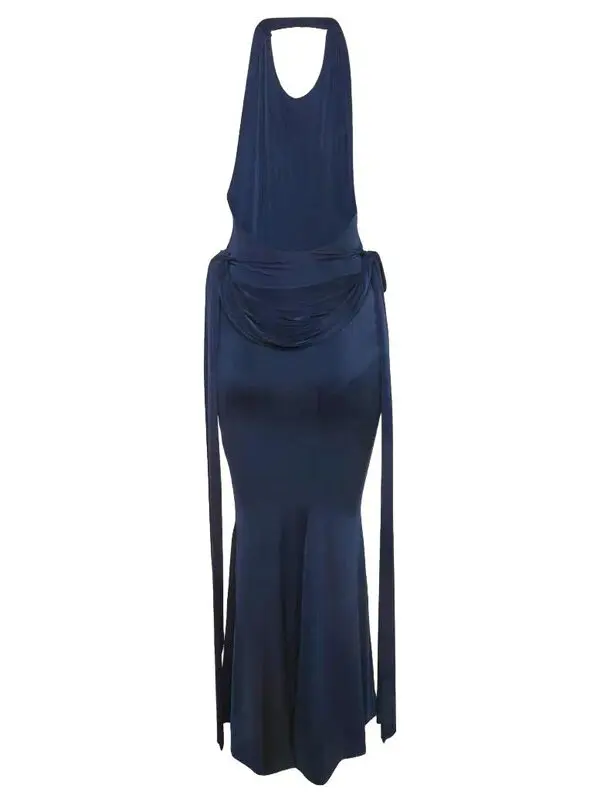 424 Juliana Draped Maxi Dress - Blue