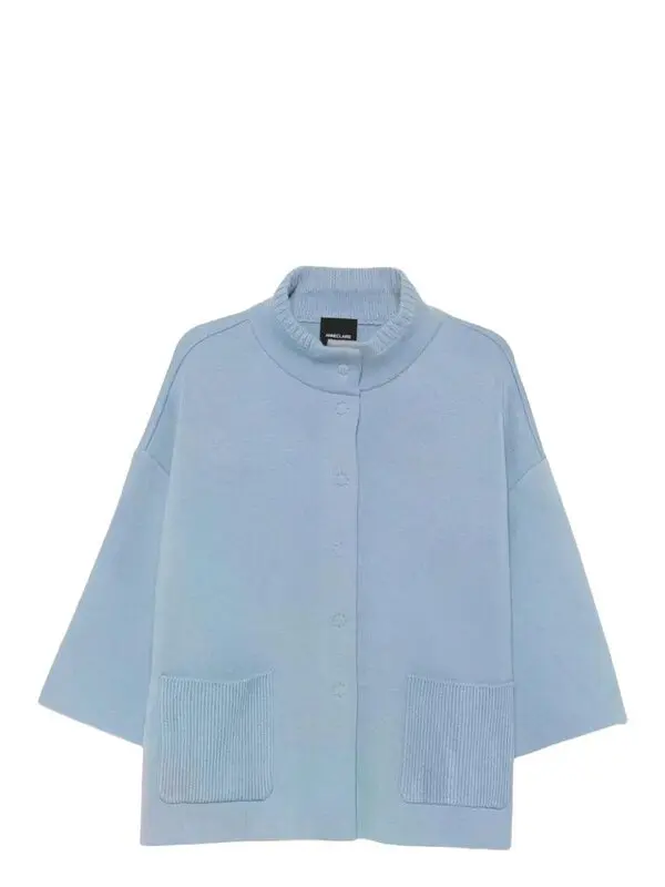 ANNE CLAIRE Patch-pocket High-neck Jacket - Blue