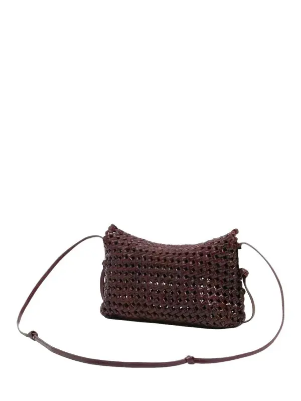 Bimba Y Lola Burgundy Plaited Leather Crossbody Bag - Red