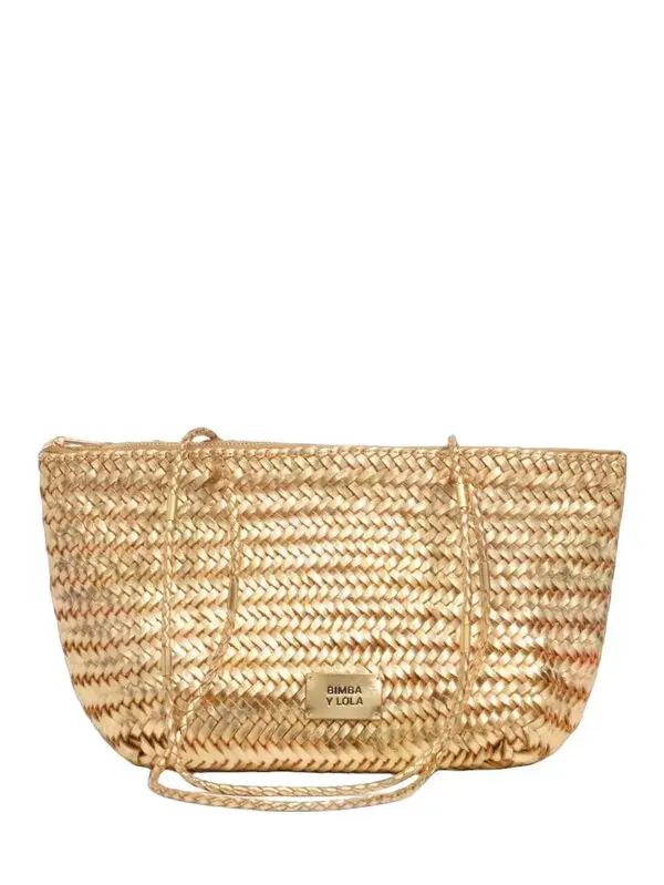Bimba Y Lola Plaited Leather Shopper Bag - Gold
