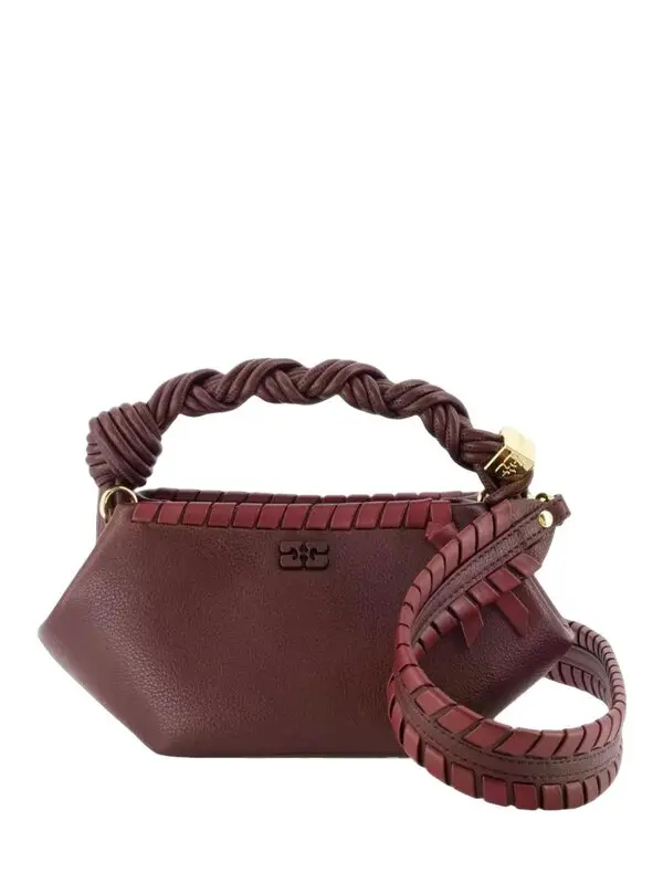 GANNI Bou Mini Shoulder Bag With Braided Top Handle - Red