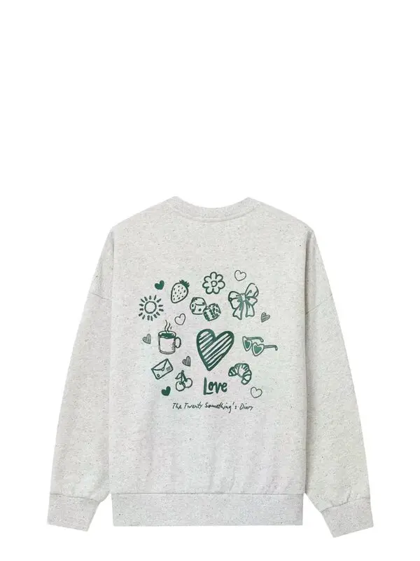 CHOCOOLATE Graphic Print Cotton Sweatshirt - Grey