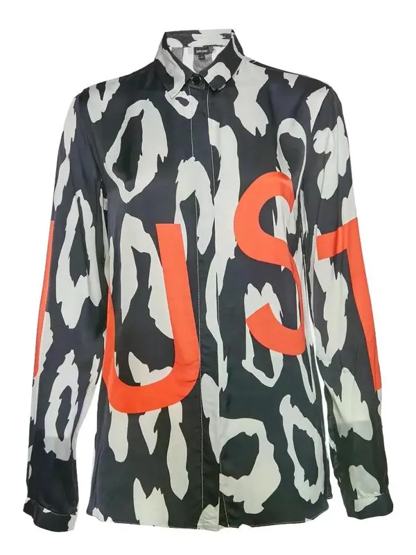 Just Cavalli Abstract Print Button-up Shirt - Black