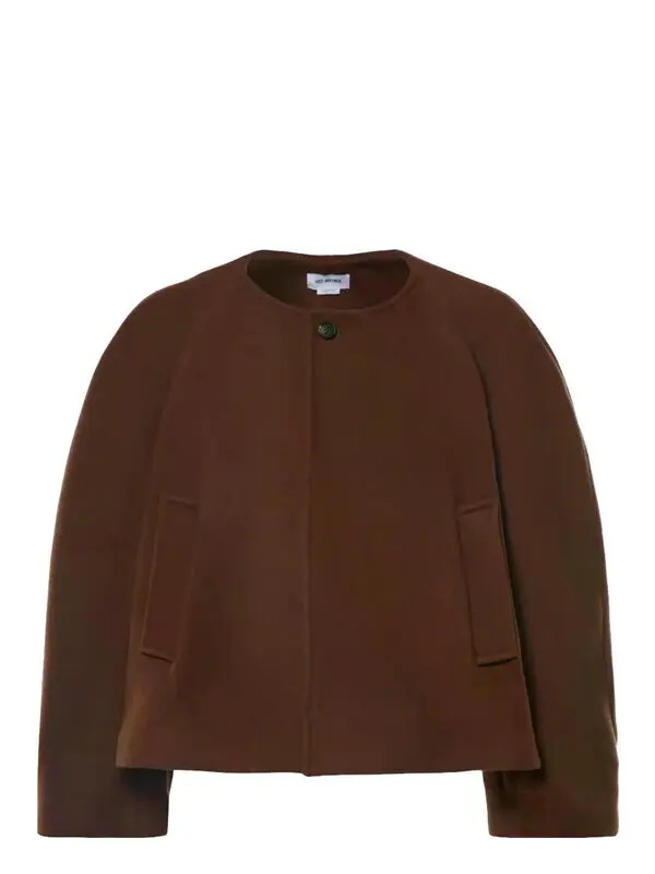 HED MAYNER Leather-strap Wool-blend Coat - Brown