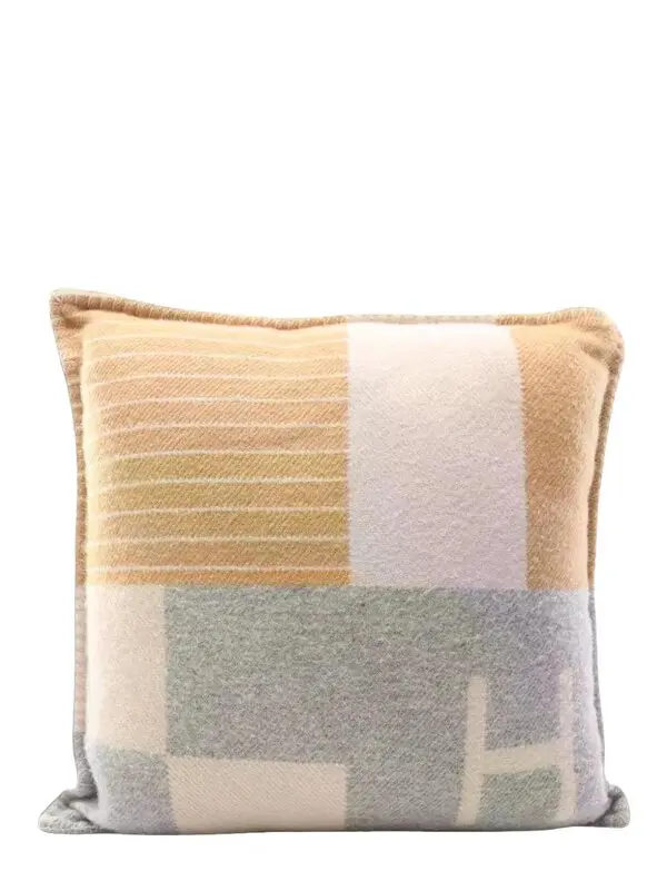 Hermès Avalon H Motif Wool Cashmere Blend Cushion - Neutrals