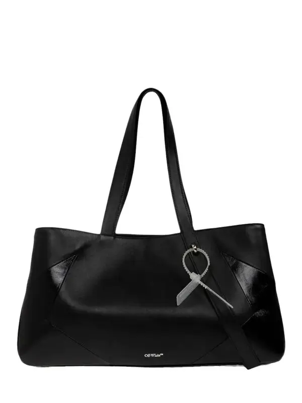 Off-White Oyah East West Leather Shoulder Bag - Black