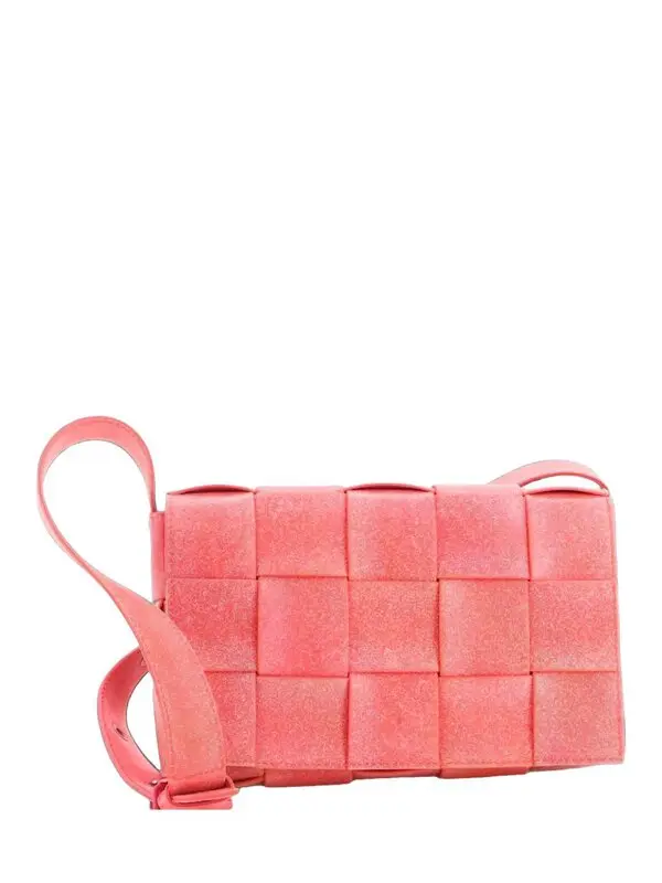 Bottega Veneta Cassette Maxi Intrecciato Crossbody Bag - Red