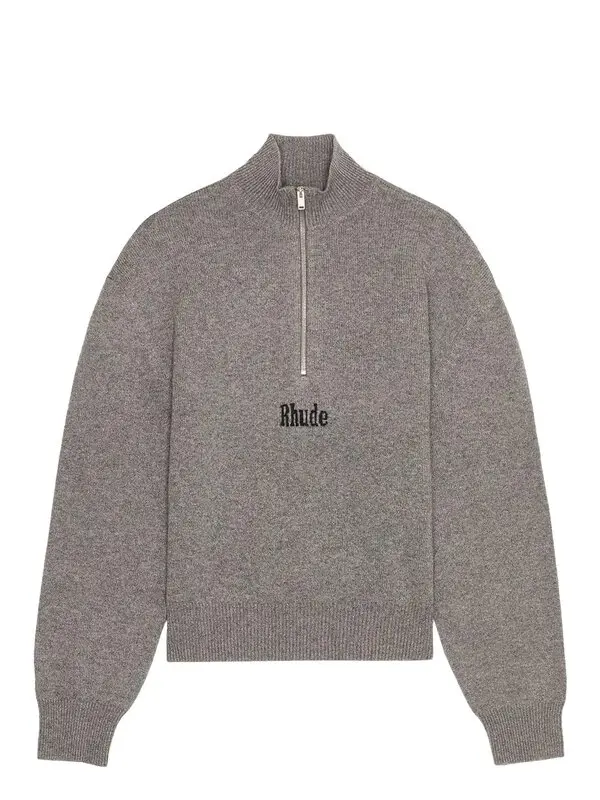 Rhude Zip-up Knit Top - Grey