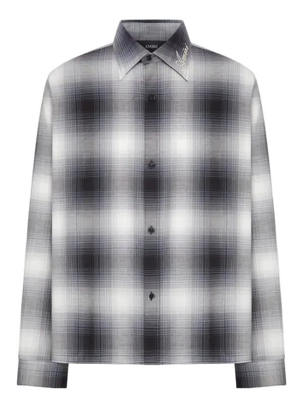 Amiri Plaid Printed Buttoned Shirt - Black