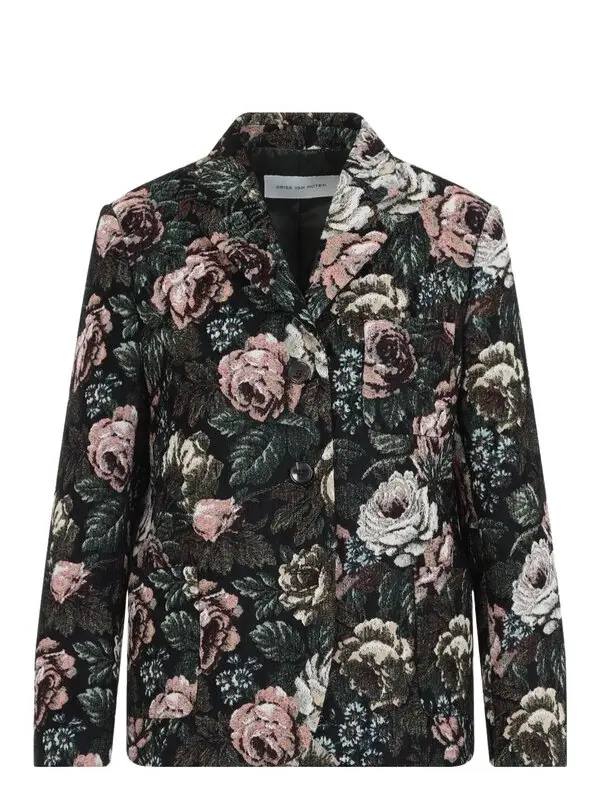 Dries Van Noten Floral Jacquard Jacket - Black