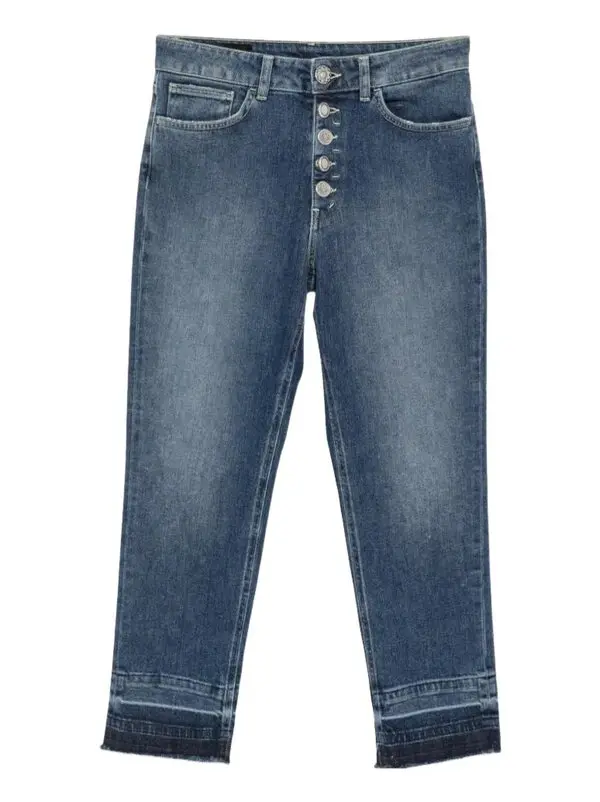 DONDUP Button-fly Frayed Jeans - Blue