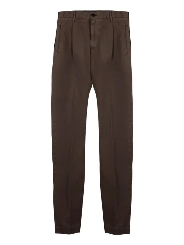 Incotex Pleated Regular-fit Chocolate Pants - Brown