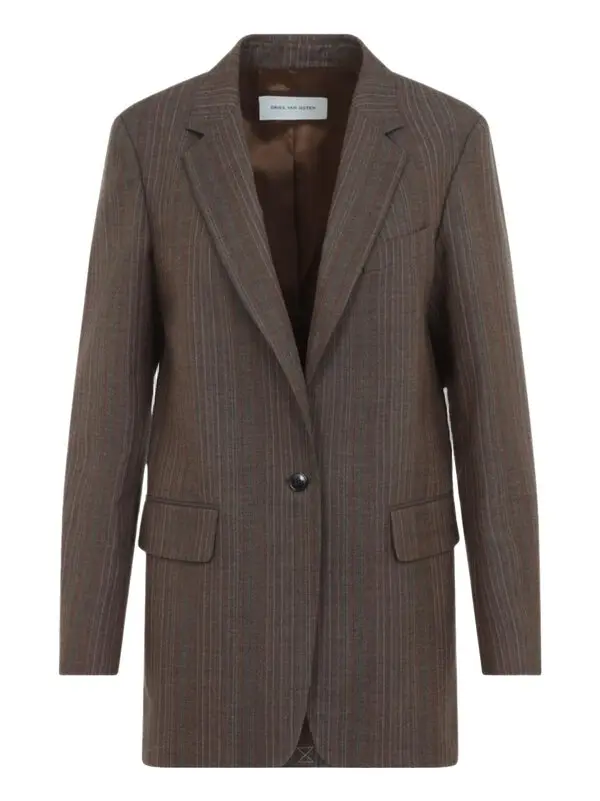 Dries Van Noten Striped Long Sleeve Blazer - No
